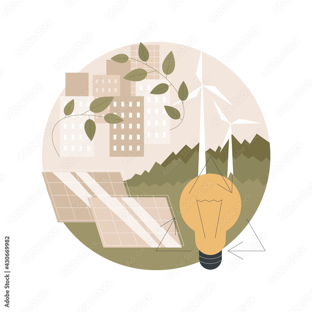 Sustainable energy abstract concept vector illustration. Future ...