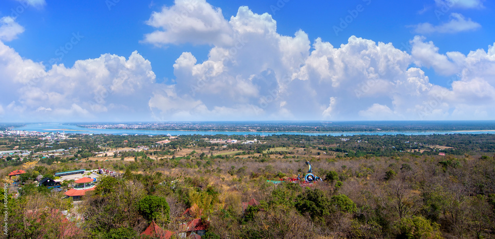 Statue of Naka at Wat Phu Manorom, Mukdahan Province, Thailand. Stock ...