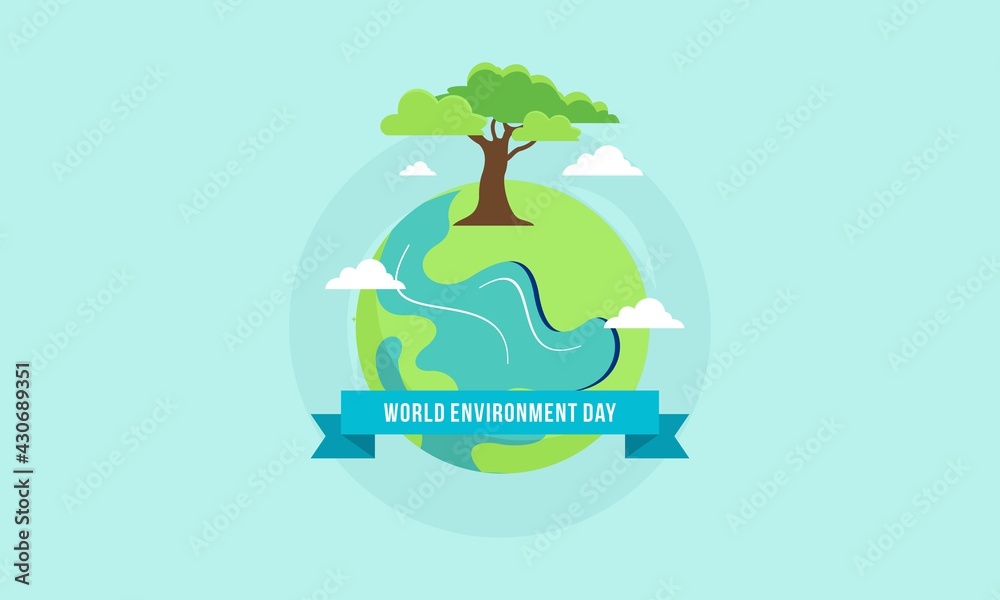 World environment day in nature illustration Stock Vector | Adobe Stock