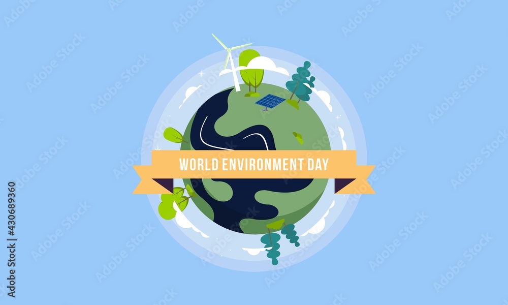 World environment day in nature illustration Stock Vector | Adobe Stock