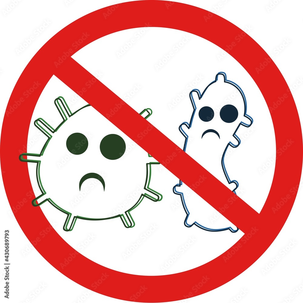prohibido bacterias, virus Stock Illustration | Adobe Stock
