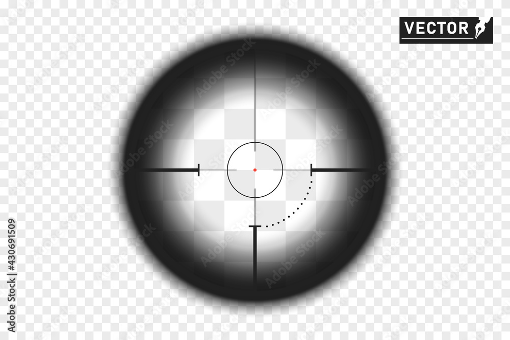 Optical sight of a hunting rifle. Sniper rifle. Vector overlay element ...
