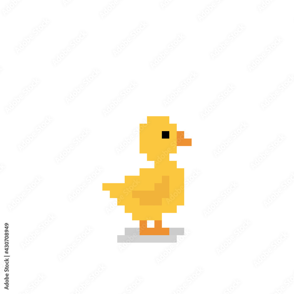 Little duck pixel image. Vector illustration of a cross stitch pattern ...