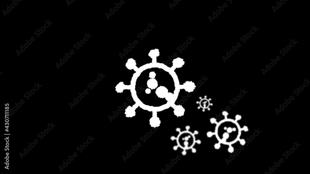 Covid-19 germs drawing icon animation. Germs moving animation ...
