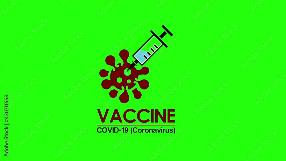 Covid 19(Coronavirus) vaccine injected title animation. A syringe ...