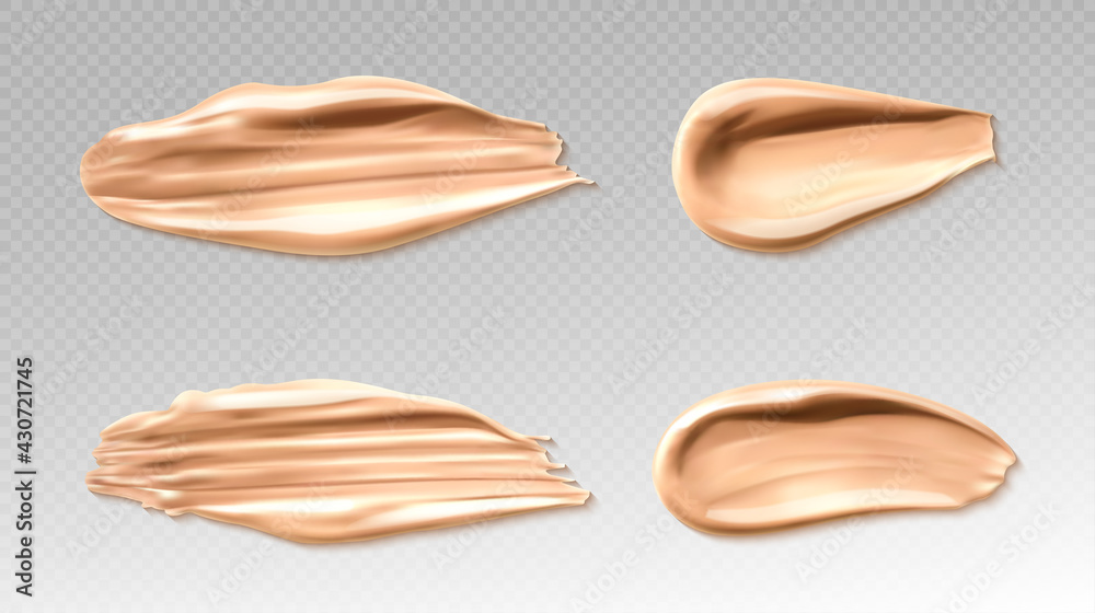 Concealer or skin foundation smear brush strokes. Beauty make up ...