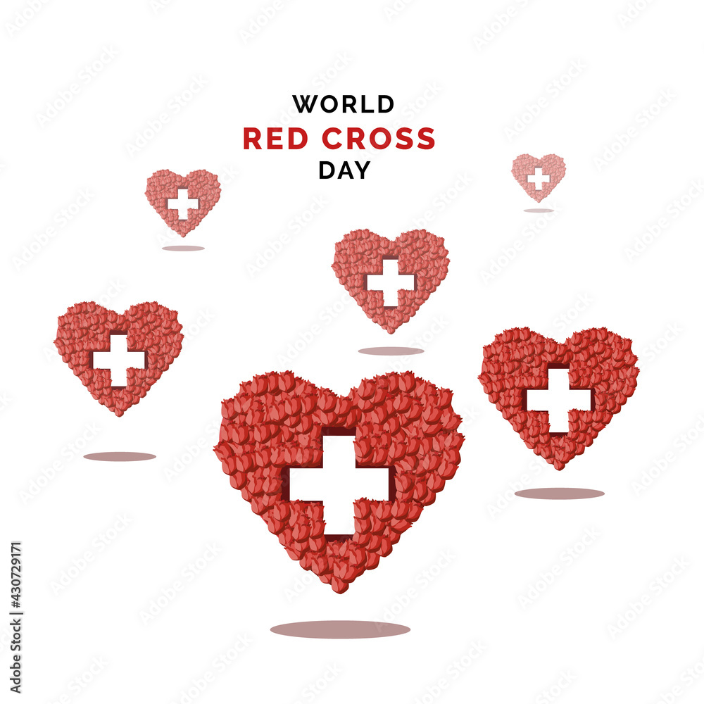 World Red Cross Day, Vector illustration of red cross symbol background ...