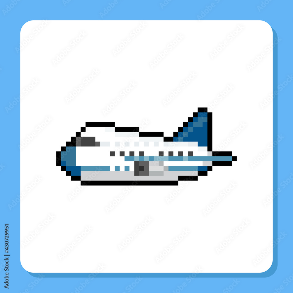 Pixel art mini airplane icon. Stock Vector | Adobe Stock