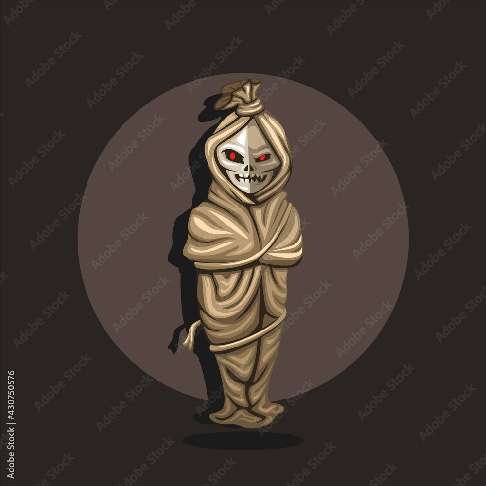 Pocong urban legend ghost from asian indonesia. soul of a dead person ...