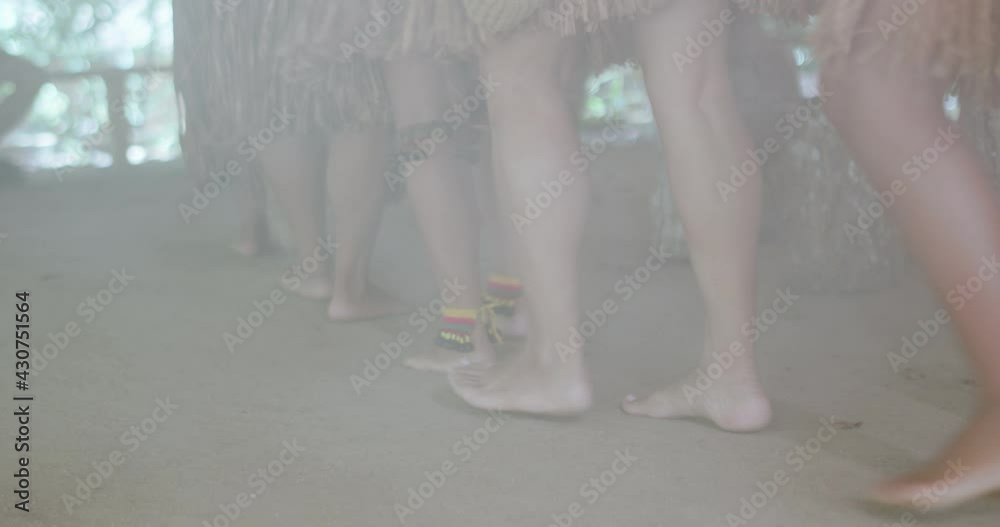 Indians of the Pataxó tribe during ritual. 4K. Stock Video | Adobe Stock