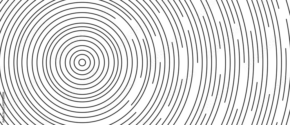 Circular lines geometric background in abstract style. Modern line art ...