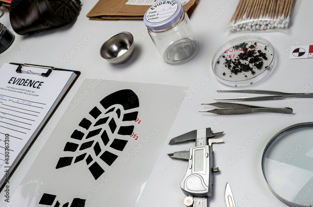 Forensic lab, shoe prints examined as evidence of murder victim ...