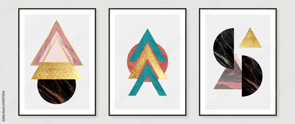 Abstract Math art background vector. Modern block color art wallpaper ...