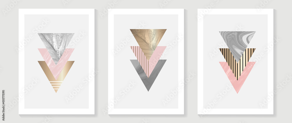 Abstract Math art background vector. Modern block color art wallpaper ...