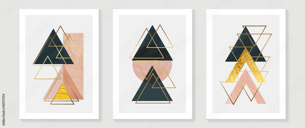 Abstract Math art background vector. Modern block color art wallpaper ...