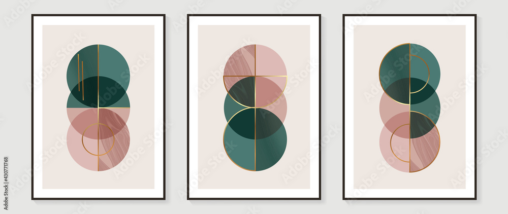 Abstract Math art background vector. Modern block color art wallpaper ...