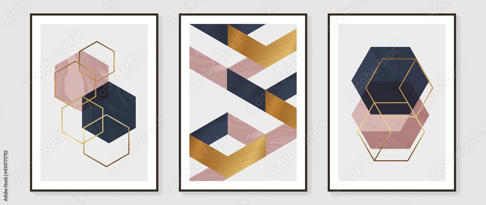 Abstract Math art background vector. Modern block color art wallpaper ...