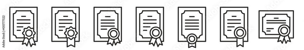 Quality certificate icon. Achievement, award, grant, diploma icon set ...
