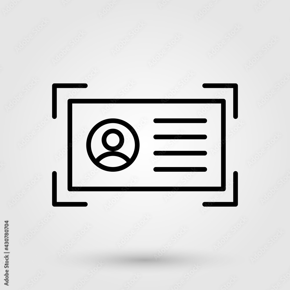 Scanning ID card icon. Card scanner symbol. Stock Illustration | Adobe ...