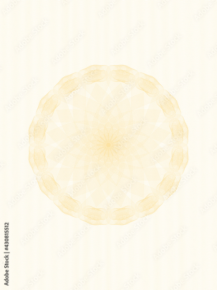 Light beige openwork guilloche for certificate, diploma, passport, gift ...