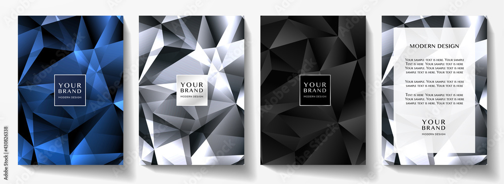 Modern cover, frame design set. Luxury premium polygon pattern ...