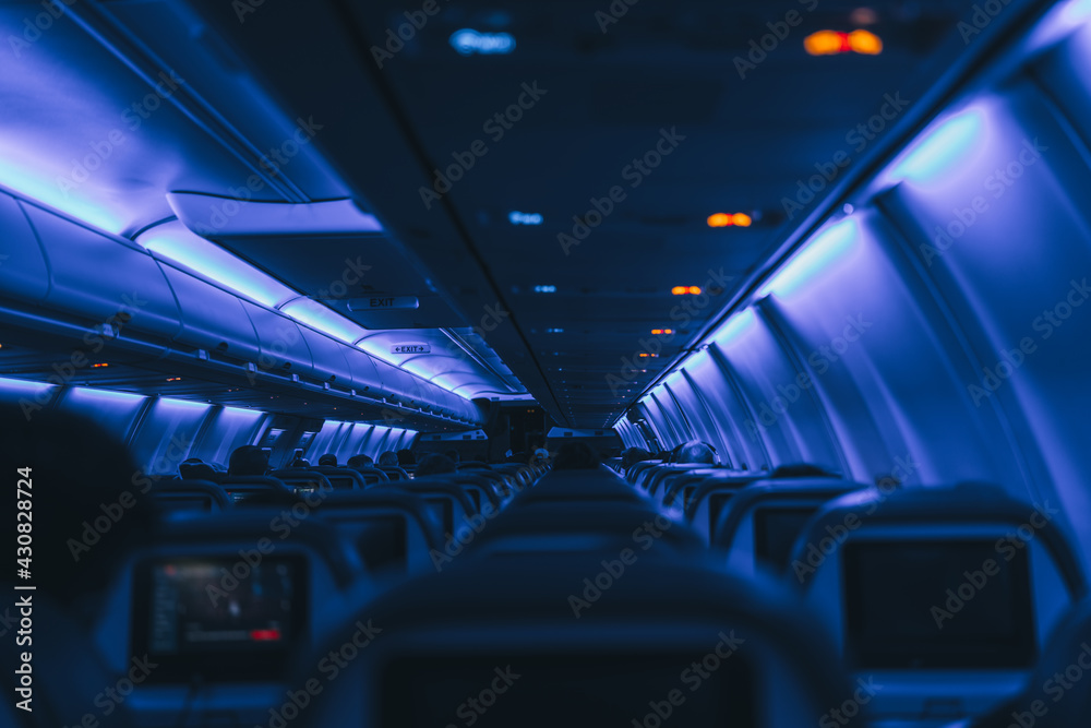 interior of an airplane Stock Photo | Adobe Stock