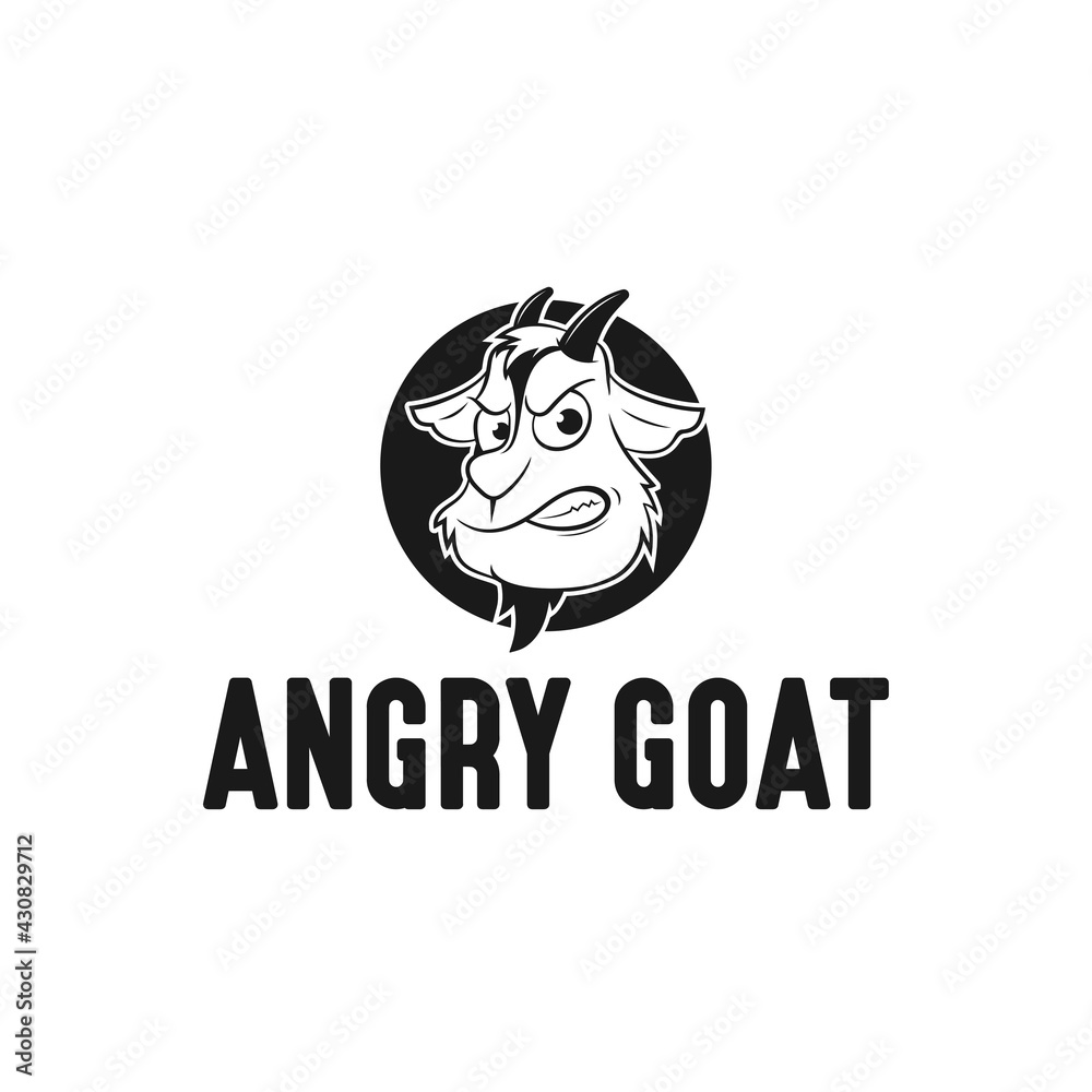 angry goat head logo vector illustration Stock Vector | Adobe Stock