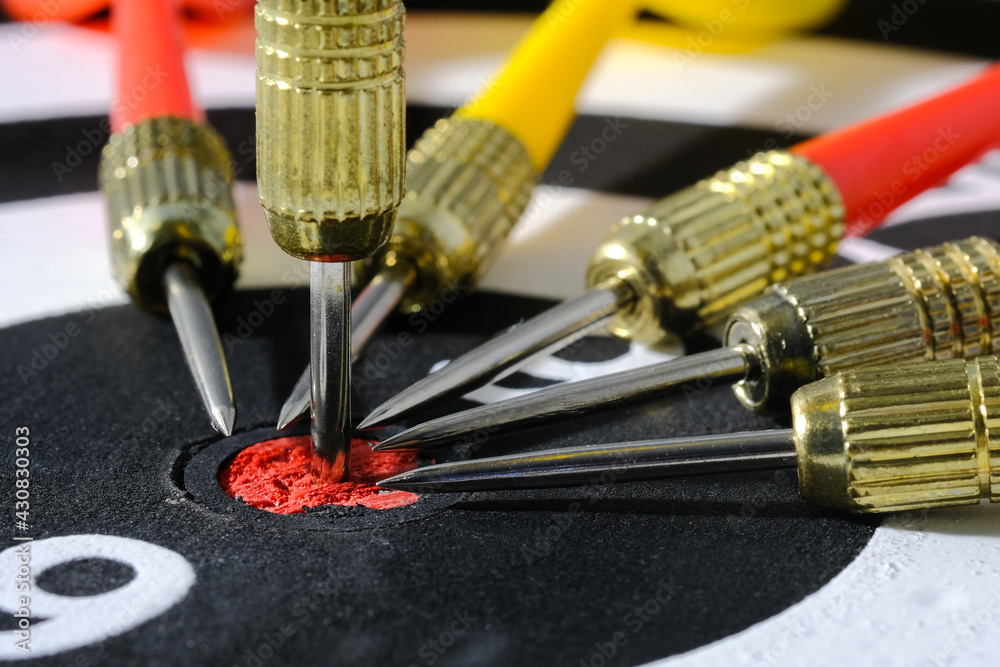 Goals concept - Smart goal setting, arrows in the target center ...