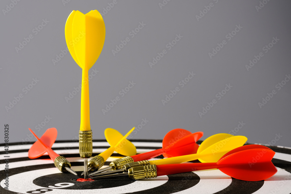 Goals concept - Smart goal setting, arrows in the target center ...