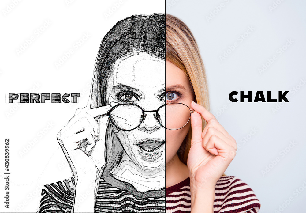 Chalk Portrait Effect Stock Template | Adobe Stock