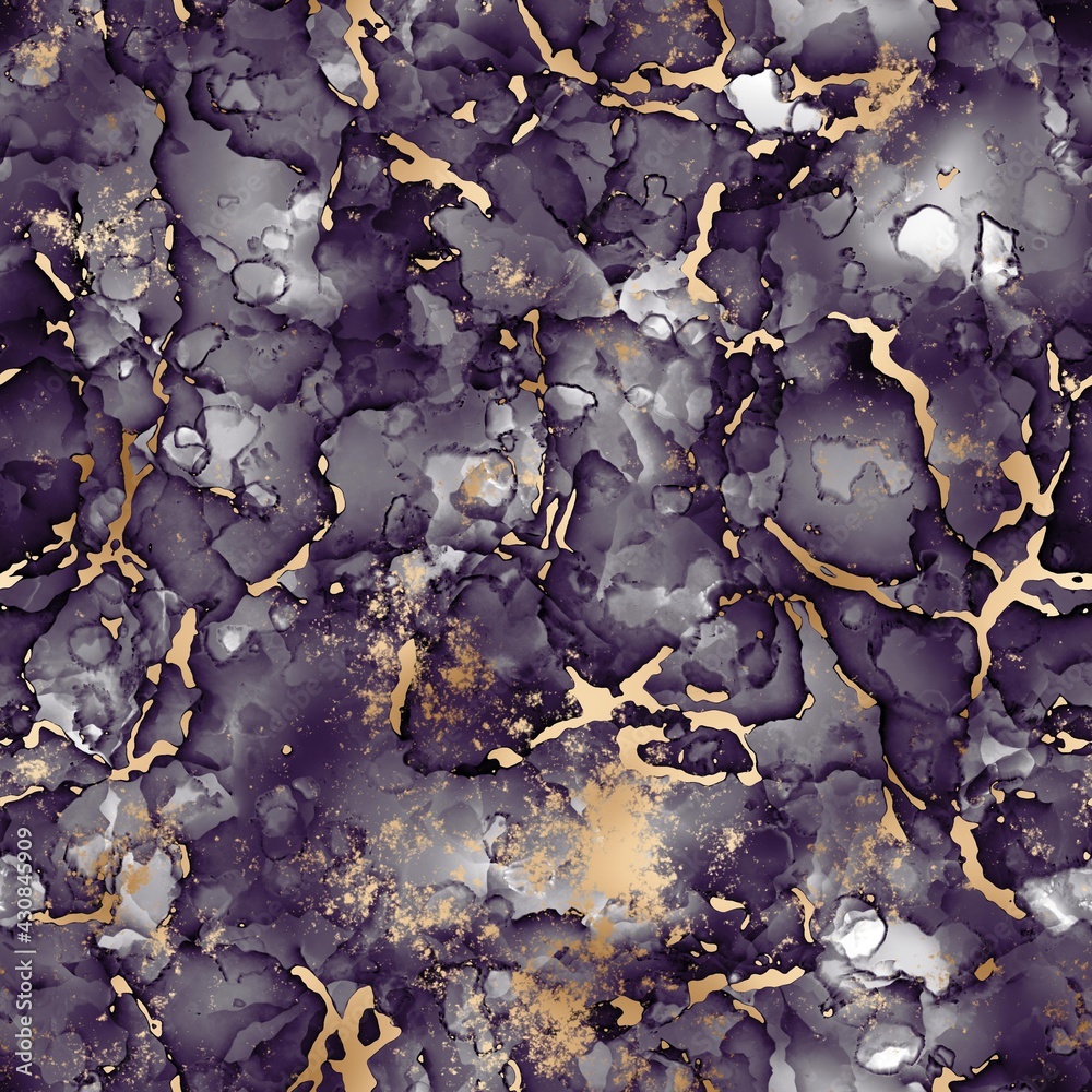Seamless abstract alcohol ink art with gold leaf overlay. High quality ...