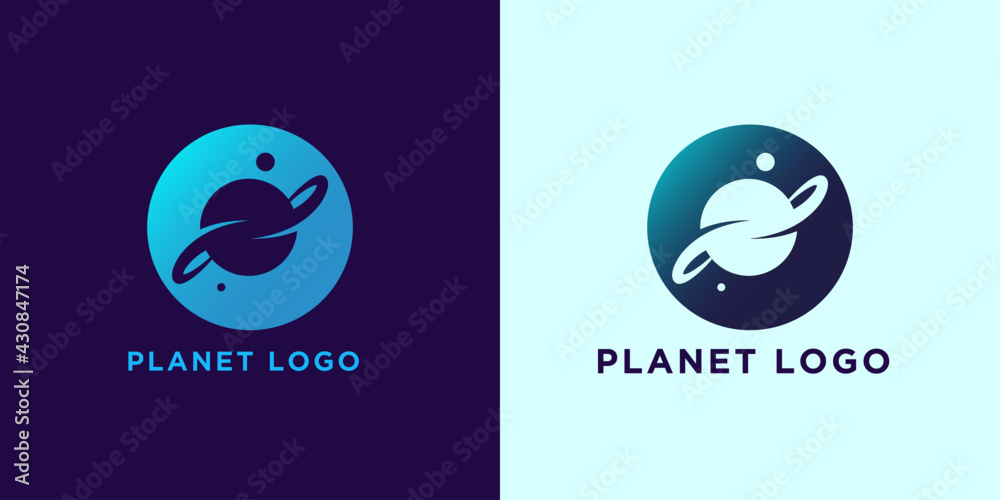Planet logo design template with belt around the planet vector ...