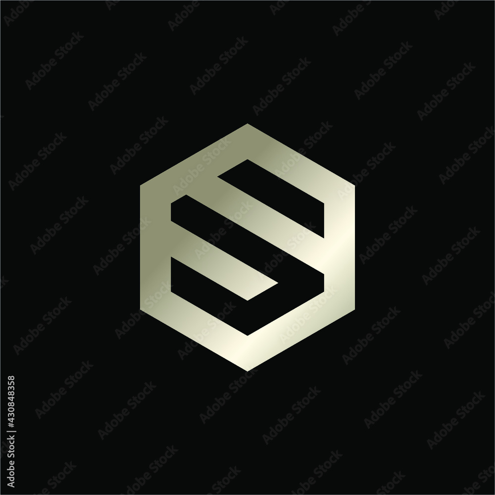 Hexagon Shape Logo with Letter S Stock Vector | Adobe Stock