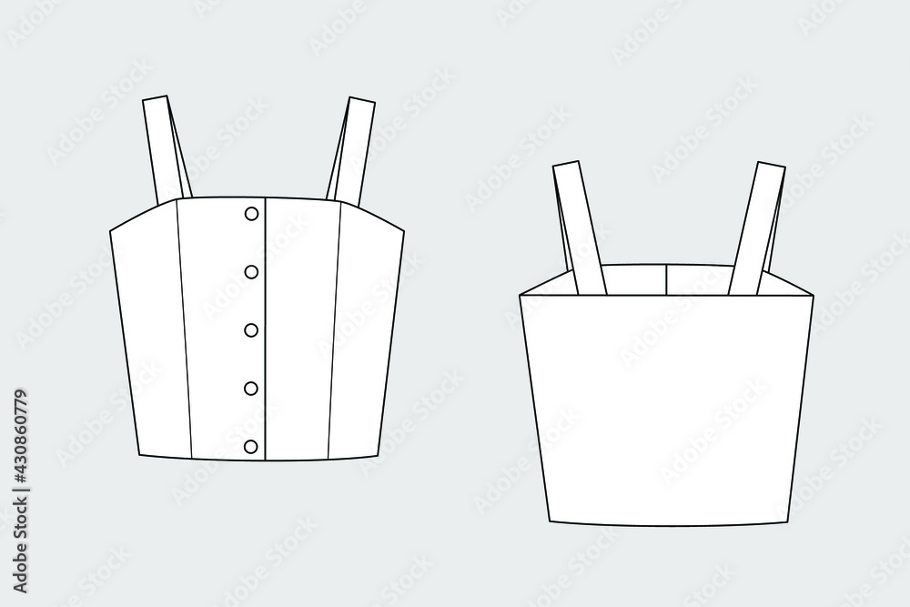 Female tank top vector template isolated on a grey background. Front ...