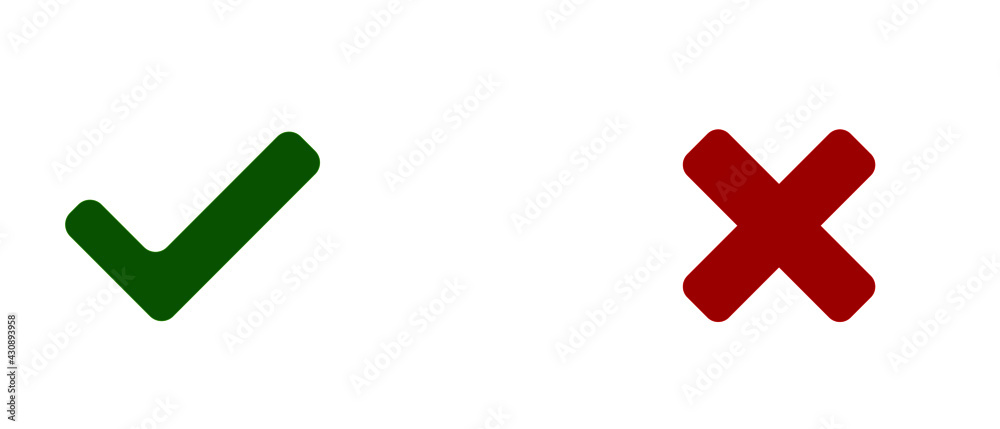 Yes and No or Approved and Rejected Icons with True and False or Green ...