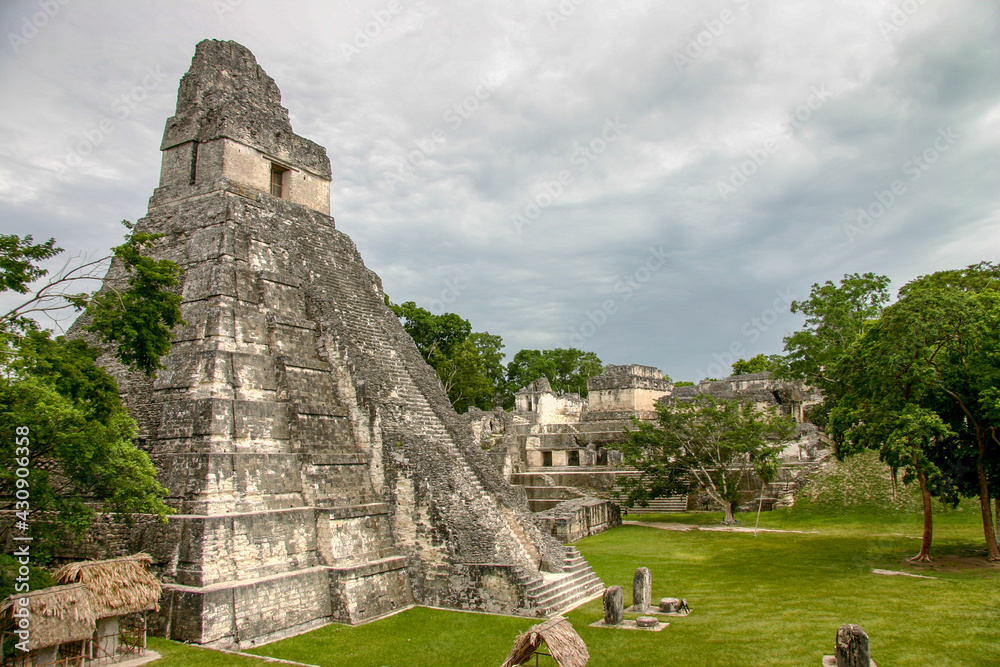 Pyramids in The ancient Maya city of Tikal, in modern-day Guatemala ...