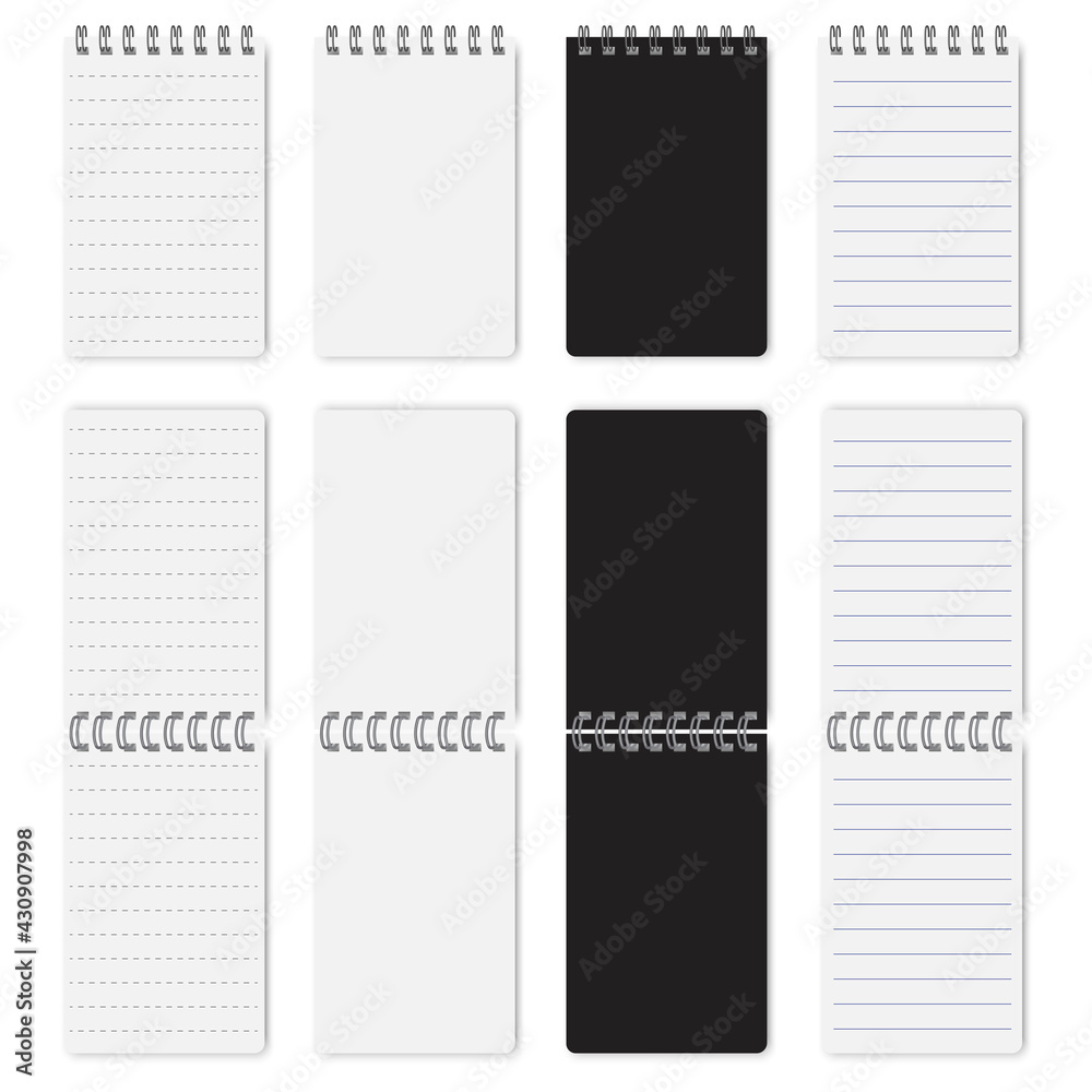 notebook mockup isolated. Realistic book cover. Book cover for paper ...