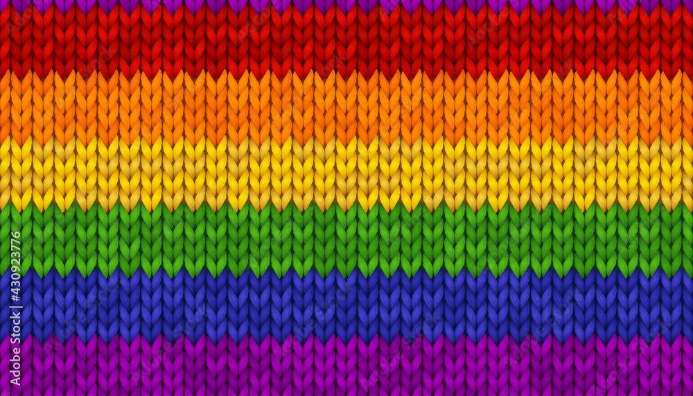 Rainbow realistic knit texture. Colorful seamless pattern for LGBT ...