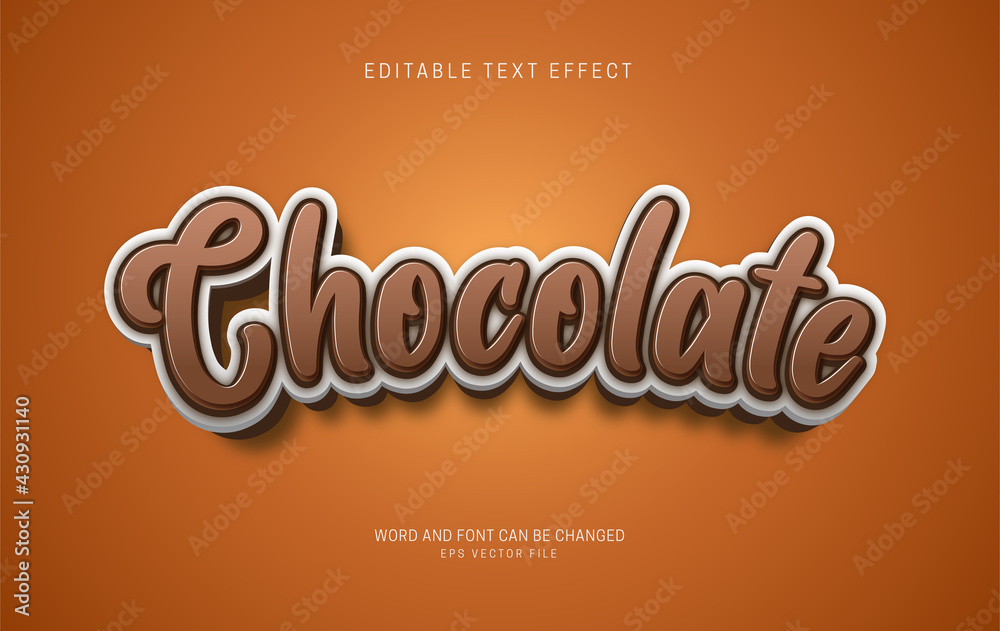 Chocolate text effect style Stock Vector | Adobe Stock