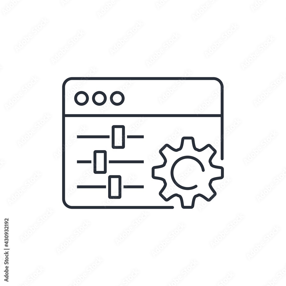 Configuring the parameters of the website. Vector linear icon isolated ... Configuring the parameters of the website. Vector linear icon isolated ...