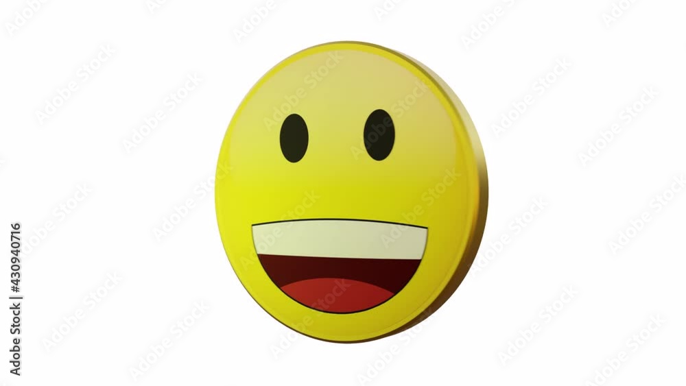 Animated Grinning face spinning emoji background for apps or ad ...