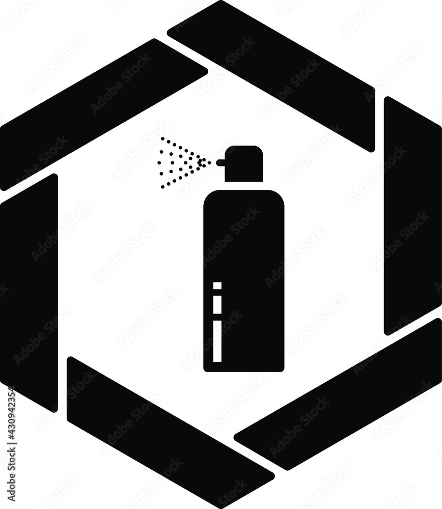 Flammable Spray Bottle Liquid Concept Vector Icon Design, Black ...