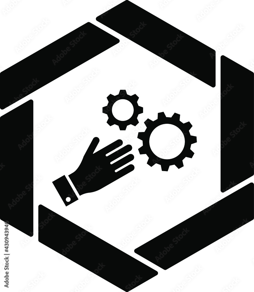Rotating Machinery Concept, Moving Parts Vector Icon Design, Black ...