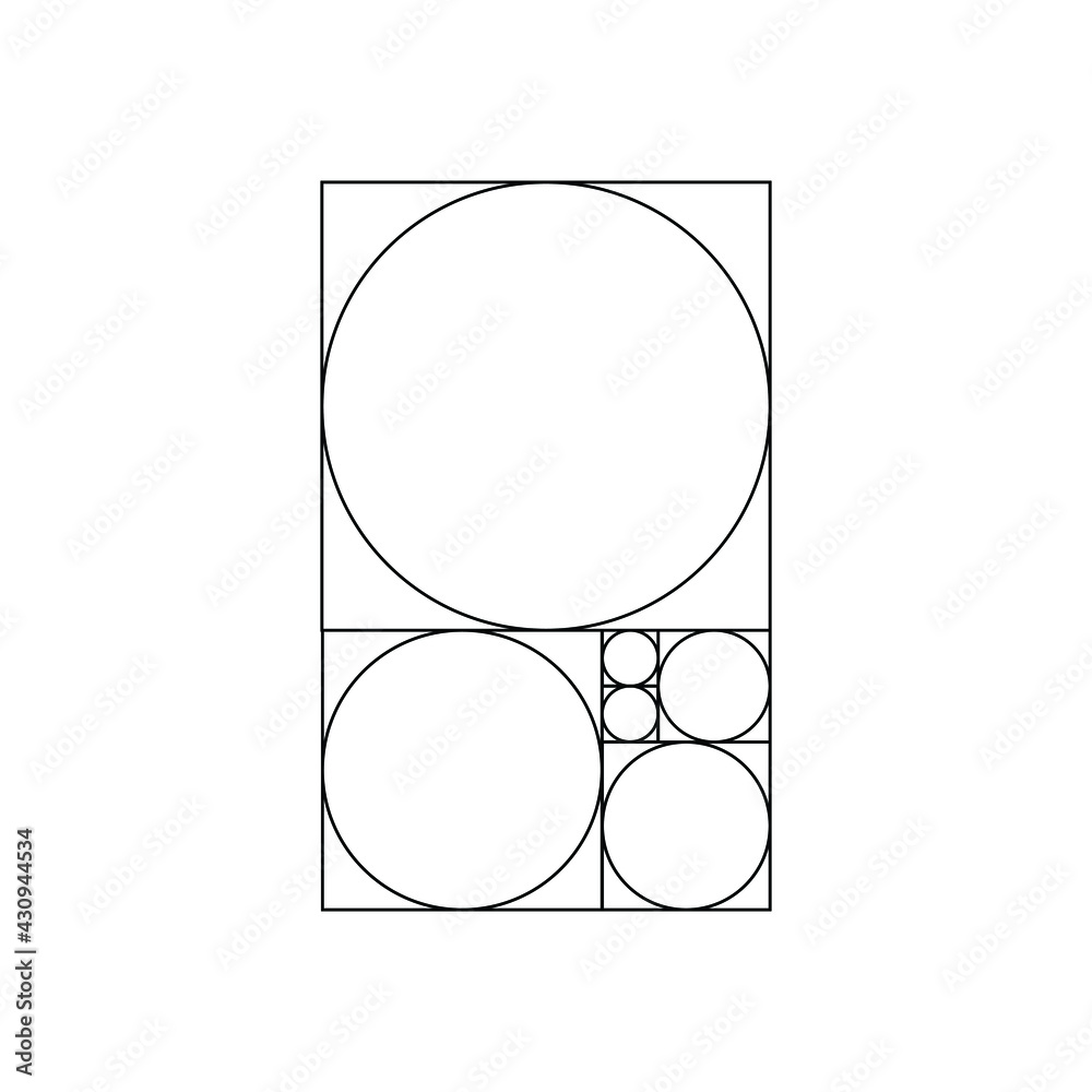 Golden ratio Template - golden ratio circle Fibonacci number - square ...