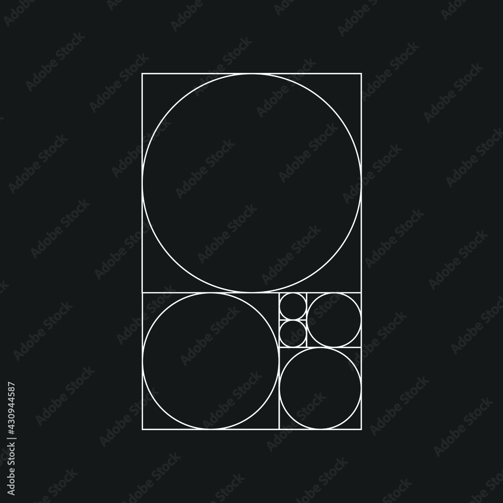 Golden ratio Template - golden ratio circle Fibonacci number - square ...