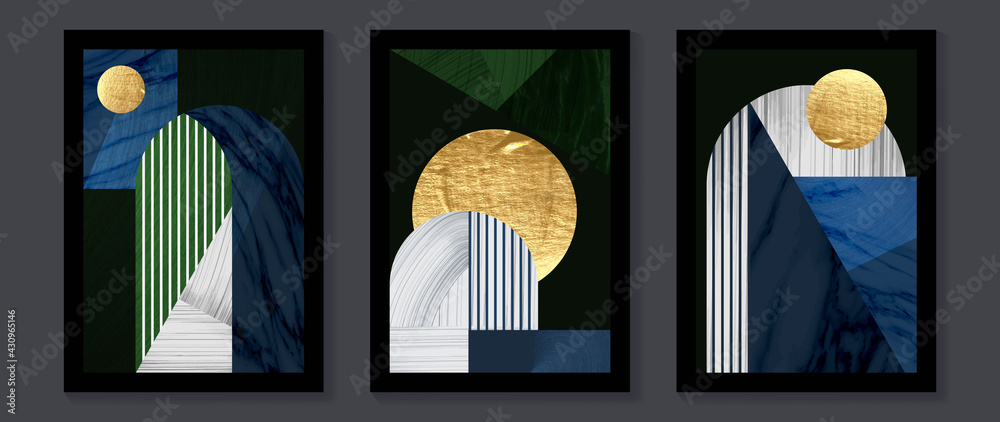 Abstract Math art background vector. Modern block color art wallpaper ...