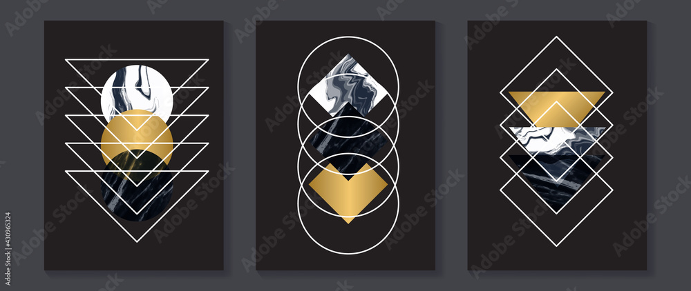 Abstract Math art background vector. Modern block color art wallpaper ...