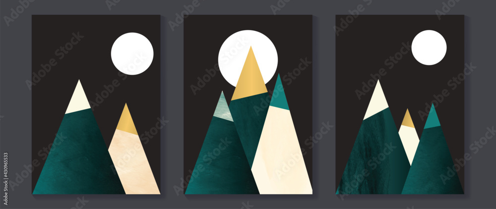 Abstract Math art background vector. Modern block color art wallpaper ...