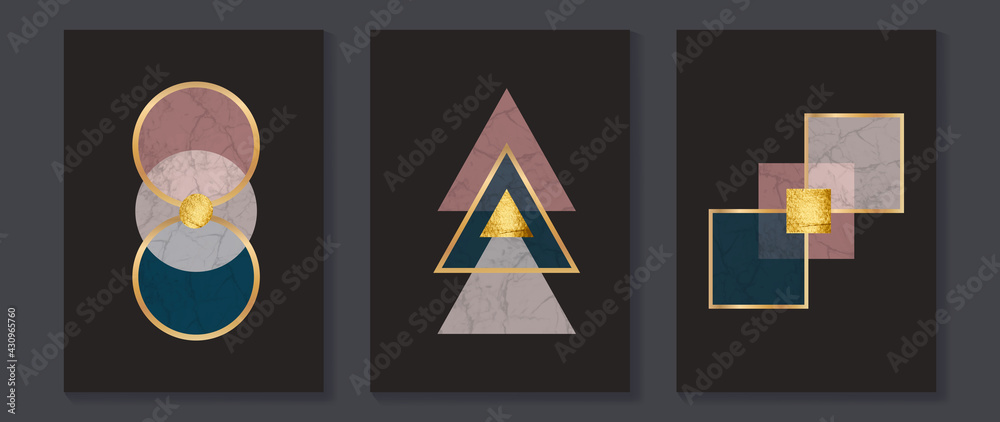 Abstract Math art background vector. Modern block color art wallpaper ...