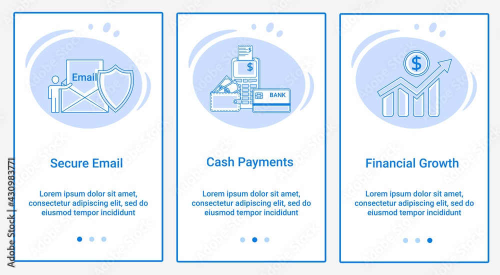 Modern flat illustrations in the form of a slider for web design. A set ...